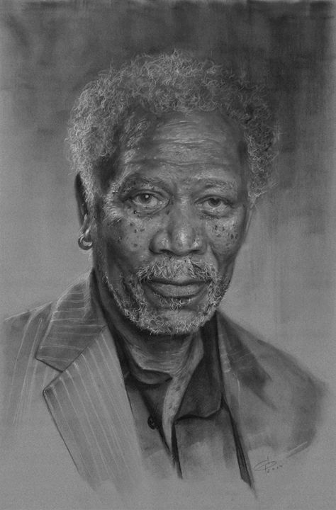 Morgan Freeman portrait - GB Works - Drawings & Illustration ...