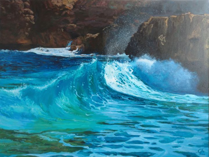 Hidden Cove acrylic painting - GB Works - Paintings & Prints ...