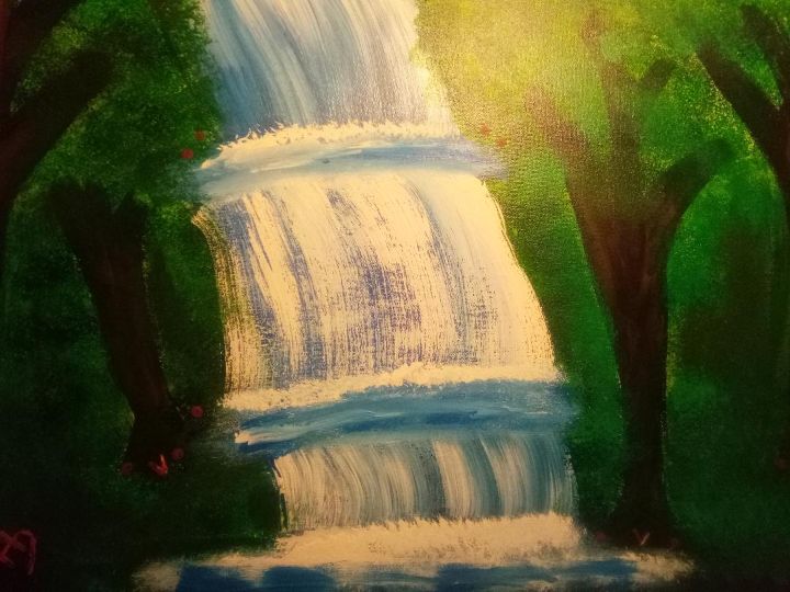 Triple Waterfall - UniquelyYours - Paintings & Prints, Landscapes ...