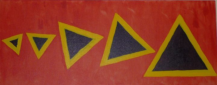 Tumbling Triangles - p.brennan artwork - Paintings & Prints, Abstract, Irregular Forms - ArtPal