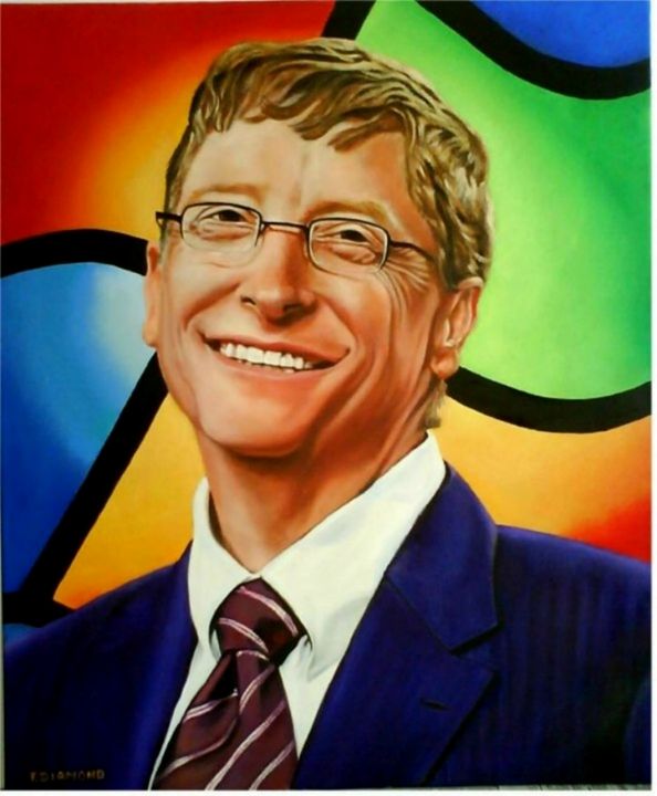 Portrait de Bill Gates - Aurore Alexis - Paintings & Prints, People ...
