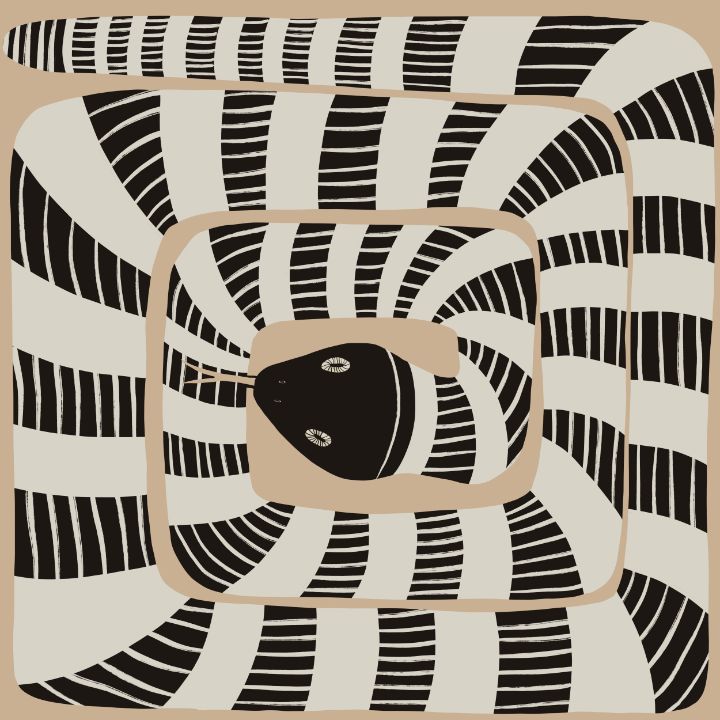 Abstract Banded Snake In Earth Tones - Suneldesigns - Digital Art & AI ...