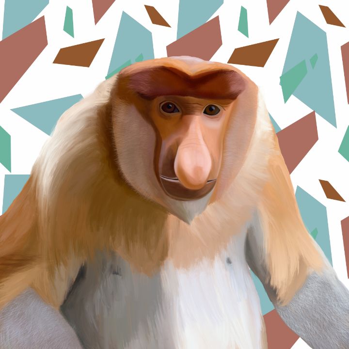 Proboscis Monkey On Geometric - Suneldesigns - Digital Art & AI ...