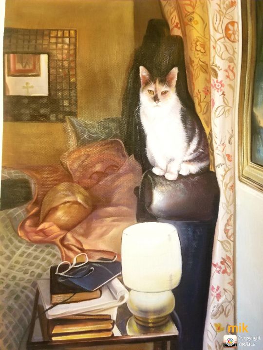 The wait - Mik Goben - Paintings & Prints, Animals, Birds, & Fish, Cats ...