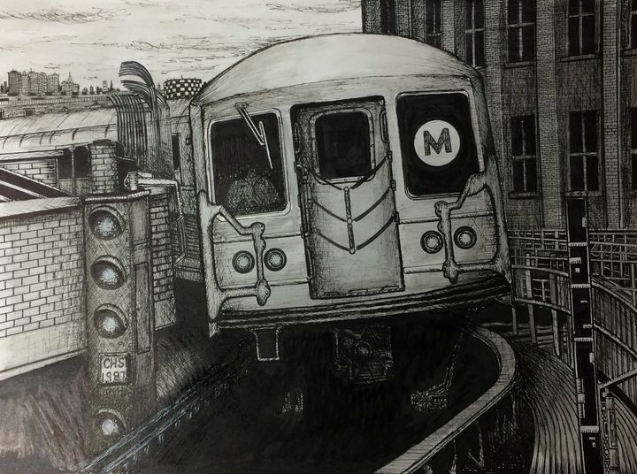NYC M Train - Michael Kelsch - Drawings & Illustration, Vehicles ...