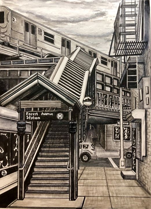 Forest Ave “EL” - Michael Kelsch - Drawings & Illustration, Vehicles ...