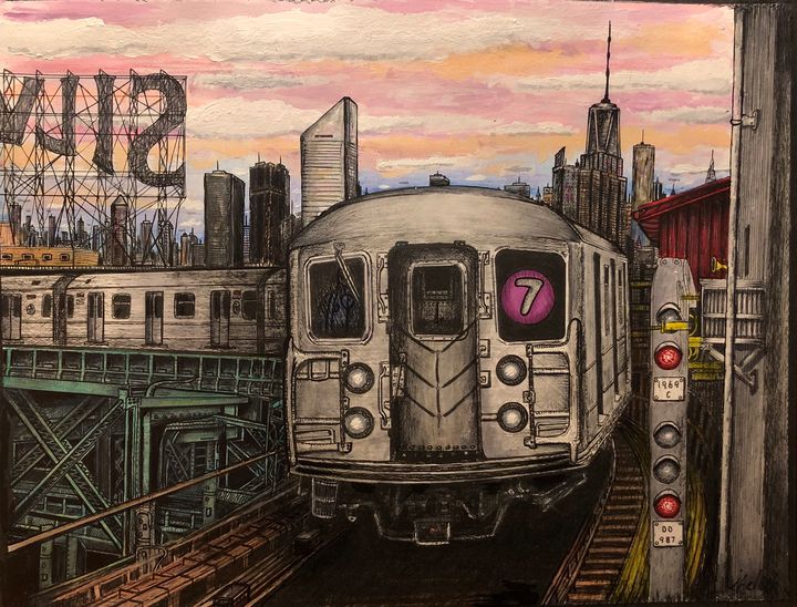 NYC 7 train - Michael Kelsch - Paintings & Prints, Vehicles ...