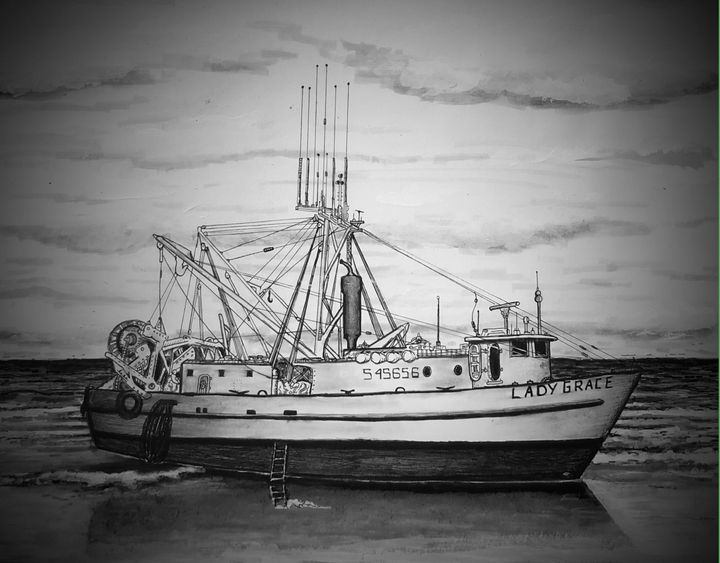 Lady Grace beached - Michael Kelsch - Drawings & Illustration, Vehicles ...