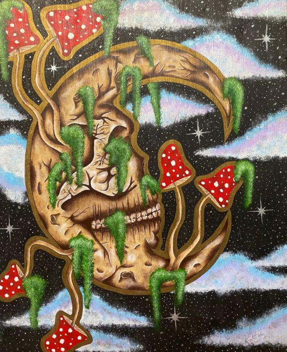 Moon Skull - Pretty_Little_Weirdo - Paintings & Prints, Fantasy ...