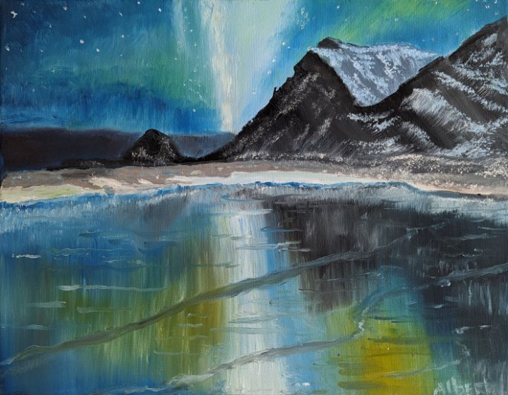 Northern Lights I - Peter Albert - Paintings & Prints, Landscapes & Nature, Lakes & Ponds - ArtPal