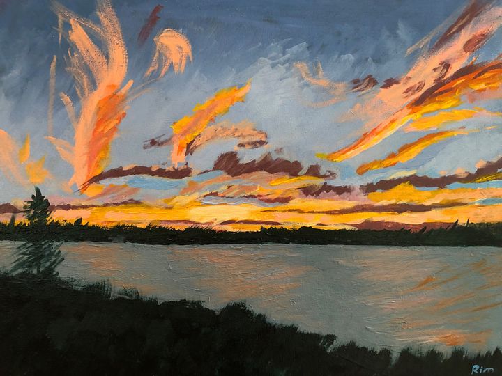 Sky over O'Hara Lake, NS - Art Studio by Rimma - Paintings & Prints ...
