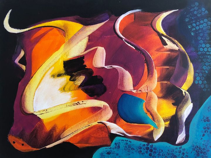 Bull, Acrylic, Original SOLD - Art Studio by Rimma - Paintings & Prints ...