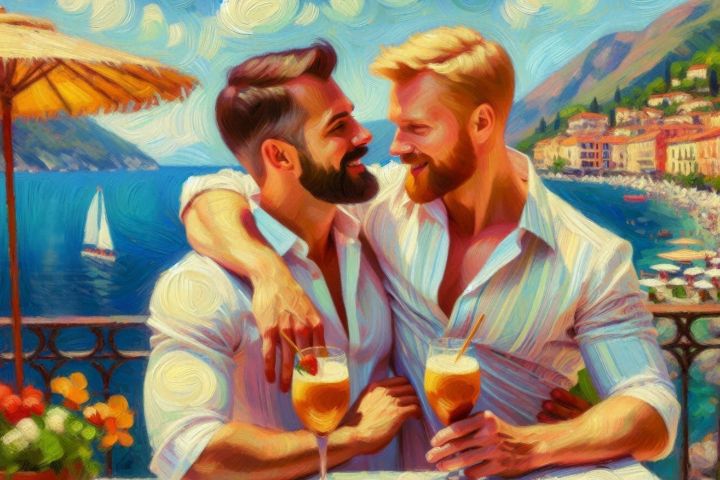 Seaside 2 - Mark & Paul - Art By Michael - LGBTQ Art - Paintings ...