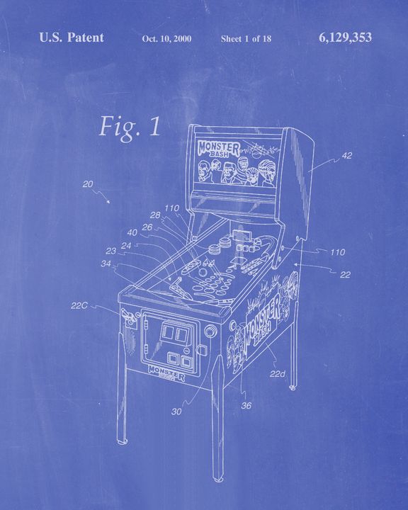 Pinball 2000 - Monster Bash - Patent Portal - Drawings & Illustration ...