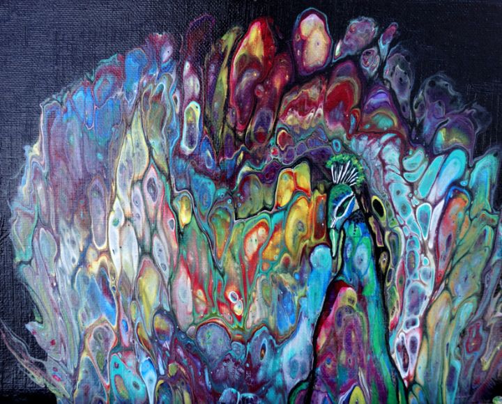 Hidden Peacock with burst of colors - ArtFlow - Paintings & Prints ...