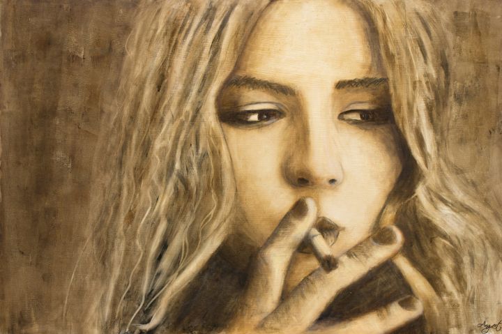 Don't Care Anymore - Angelique Art - Paintings & Prints, People ...