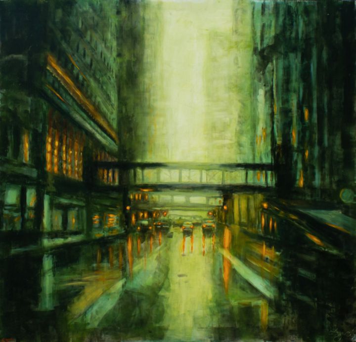 Downpour - Angelique Art - Paintings & Prints, Buildings & Architecture ...