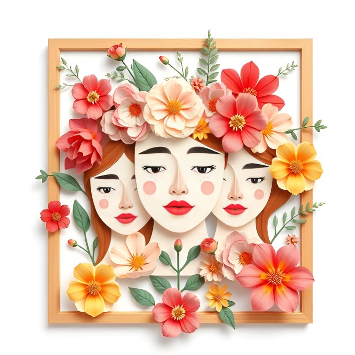Vintage Aesthetic Floral Human Face - Zego On Trend - Digital Art & AI ...
