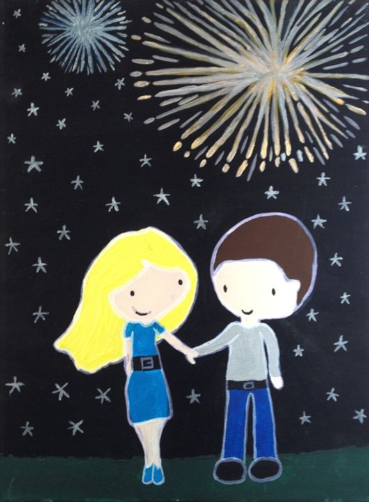 Celebration in the sky - Sarah Hamilton Art - Paintings & Prints, Humor ...