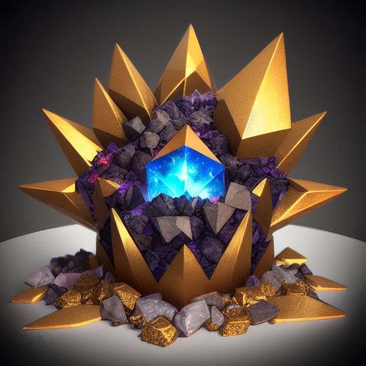 Golden Crystal - Rare Hub - Digital Art & AI, Fantasy & Mythology ...