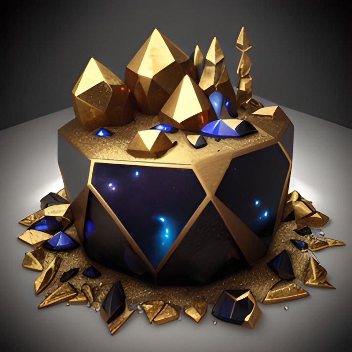 Golden and Diamond Cake - Rare Hub - Digital Art, Food & Beverage ...