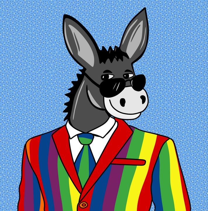 Funny donkey in a rainbow suit - Icamunja - Drawings & Illustration ...