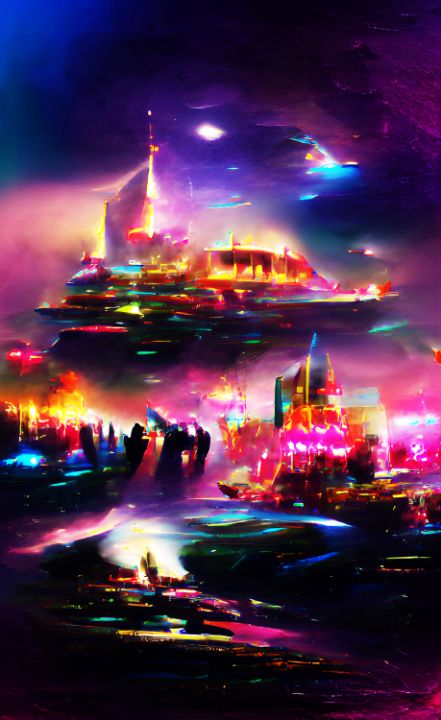Nighttime Neo City - Leonidas Artifice - Digital Art & AI, Fantasy ...