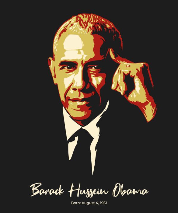 Barrack Obama Portrait - Vectorku Studio - Drawings & Illustration ...
