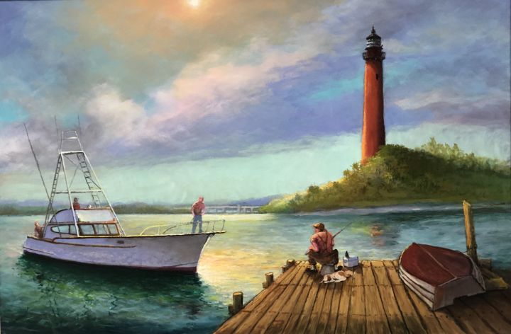 Juipter Lighthouse - Joe Ciccarelli - Paintings & Prints, Sports ...