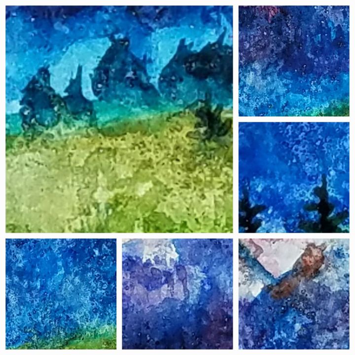 "Impressionistic Blue Collage..." - All New "Gilby's Foundation for the ...