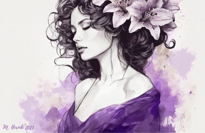 Blossoms of Elegance - Magic dash workss - Digital Art & AI, People & Figures, Female Form ...
