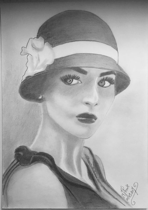 Woman in Hat ( modern in art Deco) - Magic dash workss - Drawings ...