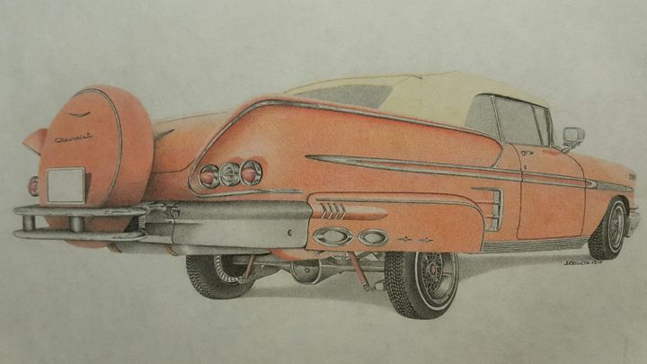 1958 Chevrolet Impala - Damautoart - Drawings & Illustration, Vehicles ...
