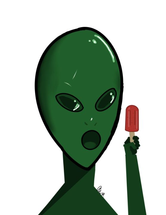 “Alien with a Popsicle” - Art with Ava - Digital Art & AI, Fantasy ...