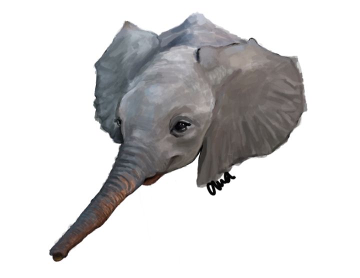 “Baby Elephant” - Art with Ava - Digital Art & AI, Animals, Birds ...