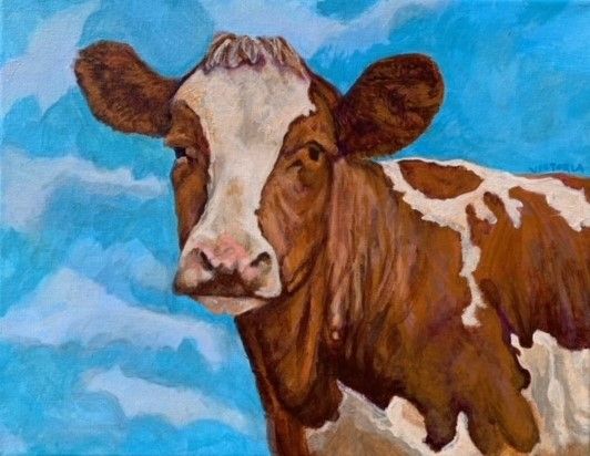 Country Cow - Victoriann Artworks - Paintings & Prints, Animals, Birds ...