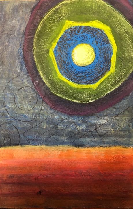 Sunset in Encaustic - Raven Creature - Paintings & Prints, Landscapes ...