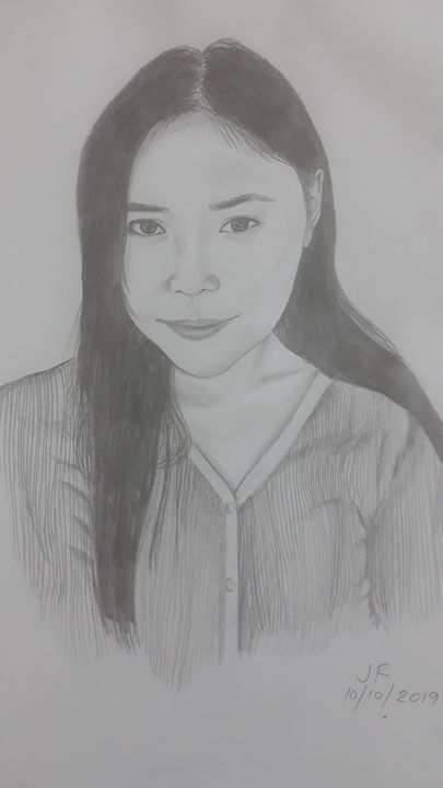 Shy lady - JR Bituin Artworks - Drawings & Illustration, People ...