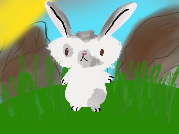 Fluffy Fluffy Rabbit - Cartoon art - Drawings & Illustration, Animals ...