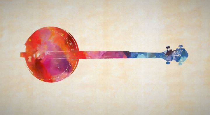 Banjo Watercolor - Mndphoto - Paintings & Prints, Entertainment, Music ...
