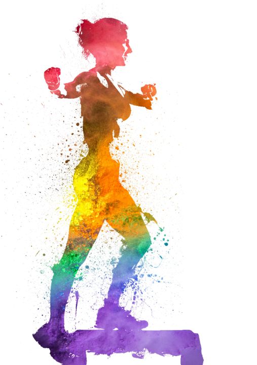 Exercising Woman Color Splash - Mndphoto - Paintings & Prints, Sports ...