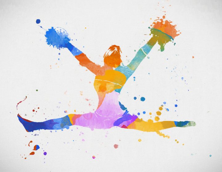Cheerleader Color Splash - Mndphoto - Paintings & Prints, Sports ...