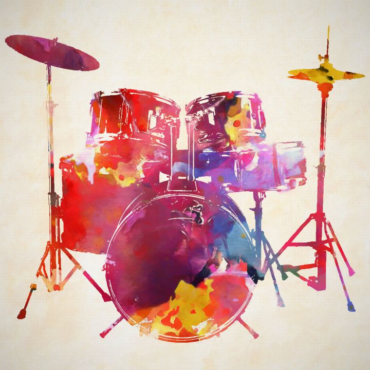 Colorful Drum Set - Mndphoto - Paintings & Prints, Entertainment, Music ...