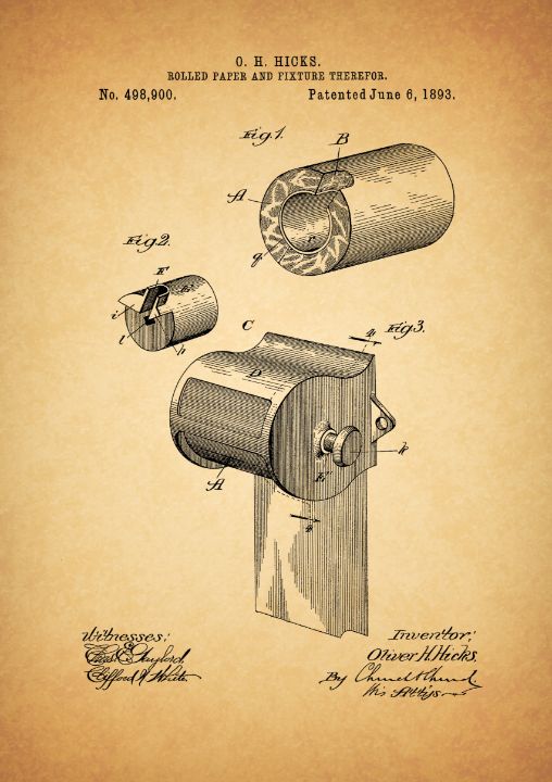 1893 Toilet Paper Patent Mndphoto Drawings Illustration Science 1893 Toilet Paper Patent Mndphoto Drawings Illustration Science