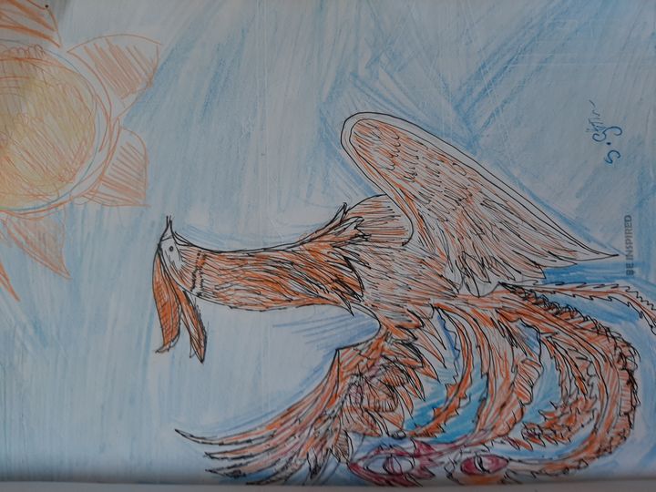 Phoenix in the sun - Surrealism creativity - Drawings & Illustration ...