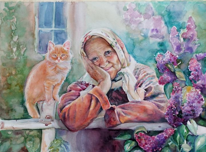 Another Spring watercolor - Irinamillerart - Paintings & Prints, People ...