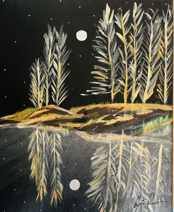 Full moon night - Printis Pearson - Paintings & Prints, Landscapes ...