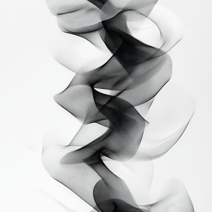 Abstract Monochrome Waves in Flowing - LynnoAti - Digital Art & AI ...