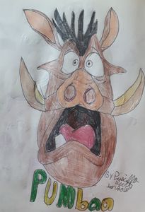 Pumbaa screaming - Priscilla Burt - Drawings & Illustration, Childrens ...