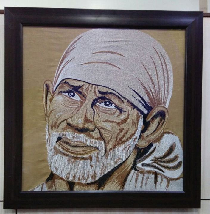 God Saibaba Embroidery Artwork - Anand Solanki - Crafts & Other Art ...